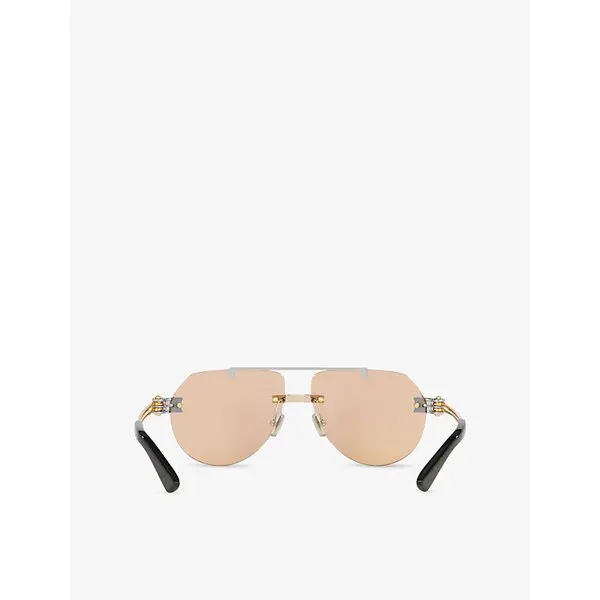Bottega Veneta Aviator-frame Metal Sunglasses