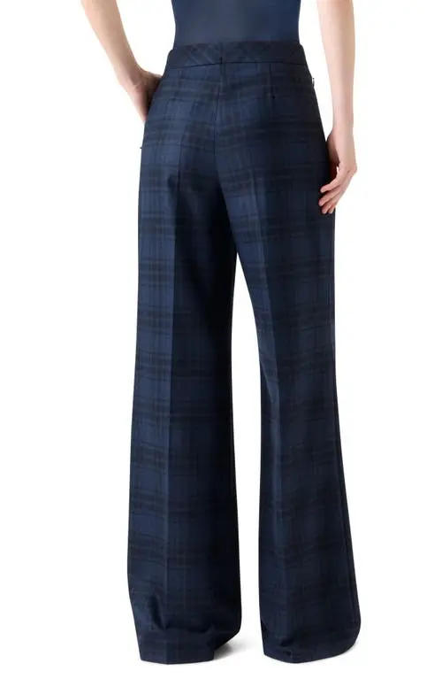 Akris Check Wool Flannel Pants