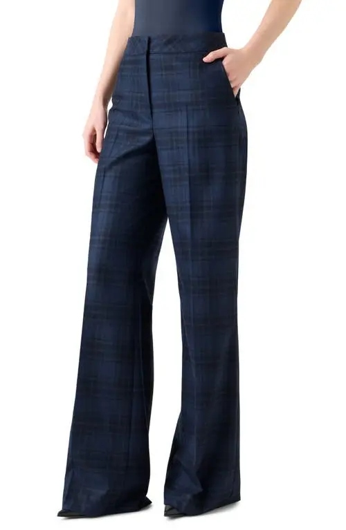Akris Check Wool Flannel Pants