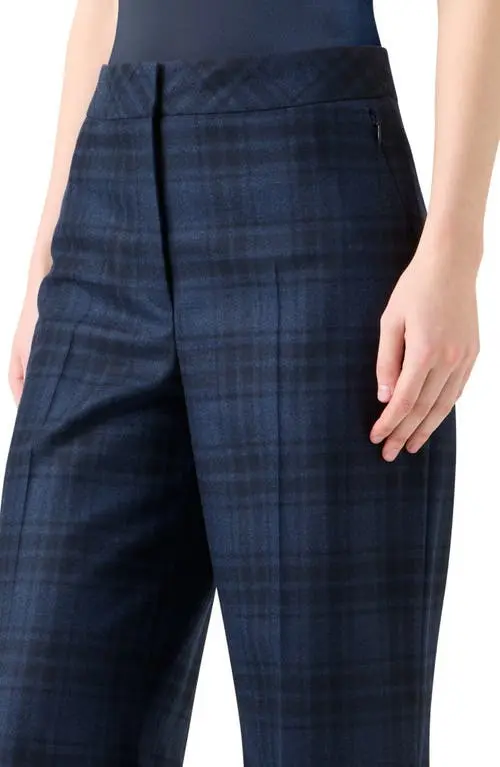 Akris Check Wool Flannel Pants