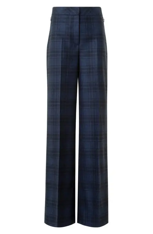 Akris Check Wool Flannel Pants