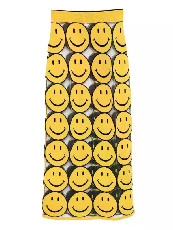 Moschino Smile-print Skirt - Yellow