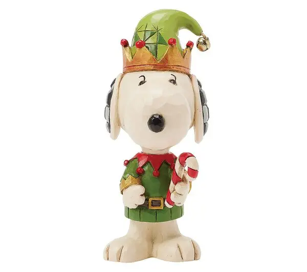 JIM SHORE Peanuts Snoopy Christmas Elf Mini Igurine - One-color