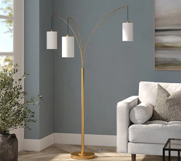 HUDSON&CANAL Hudosn&canal Aspen 3-light Torchiere Floor Lamp - One-color