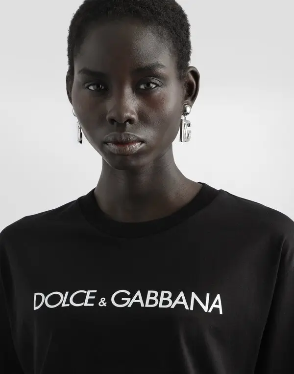 Dolce & Gabbana Cotton T-shirt With Lettering - Black