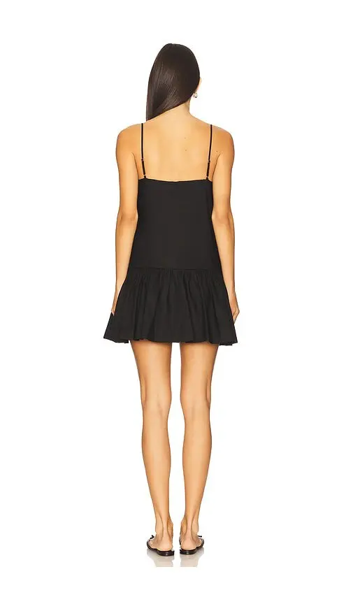 SEROYA Krista Linen Mini Dress - Black