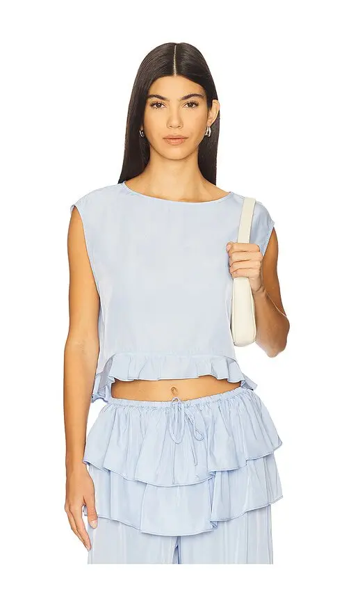 WeWoreWhat Boat Neck Ruffle Top