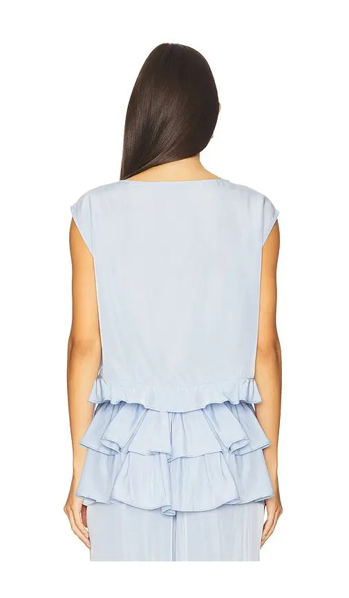 WeWoreWhat Boat Neck Ruffle Top