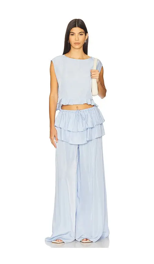 WeWoreWhat Boat Neck Ruffle Top