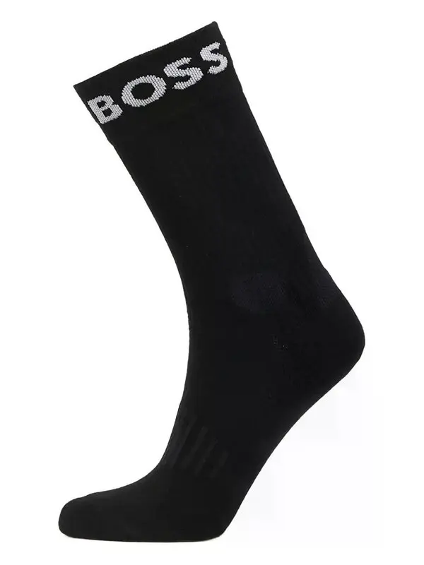 Hugo Boss Logo Quarter Length Socks - Black
