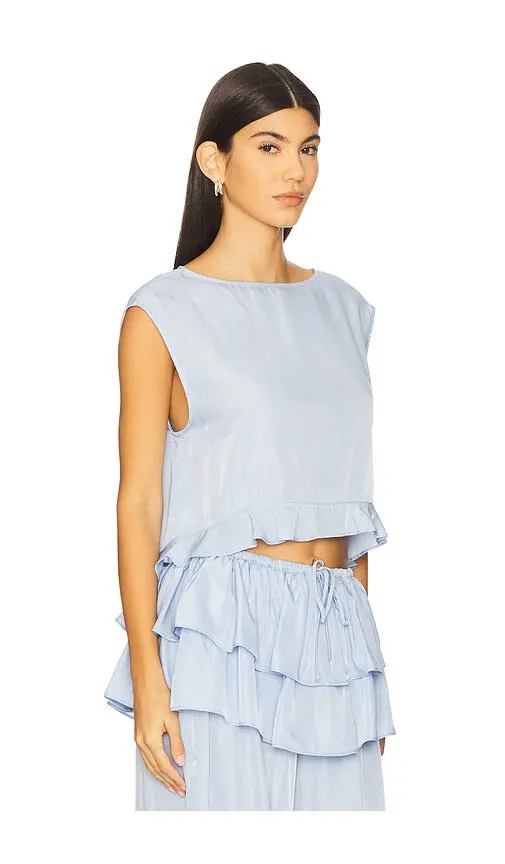 WeWoreWhat Boat Neck Ruffle Top