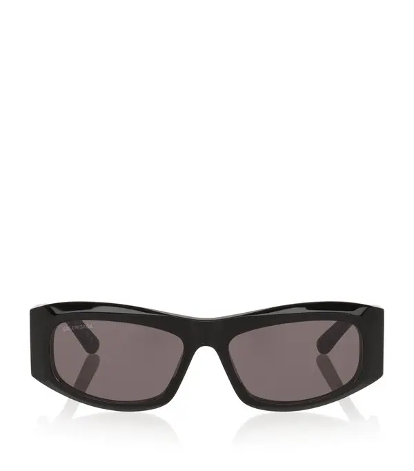 Balenciaga Acetate Bb0395s Rectangular Sunglasses - Black