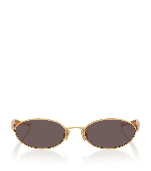 Bottega Veneta Oval Sardine Sunglasses - Gold