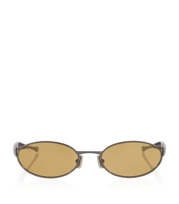 Bottega Veneta Oval Sardine Sunglasses - Silver