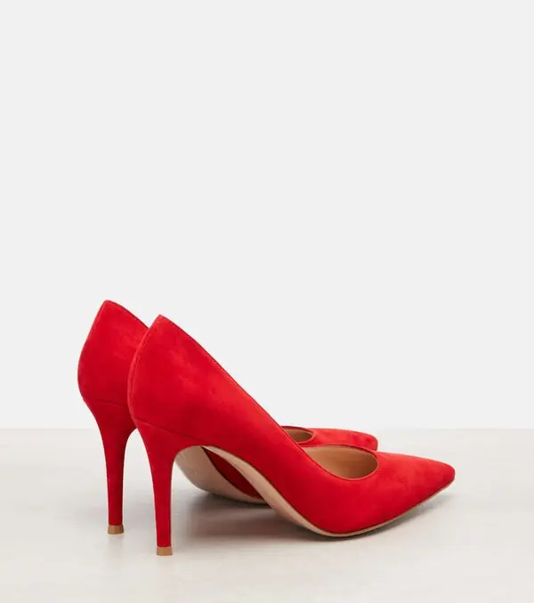 GIANVITO ROSSI 85 Suede Pumps - Red