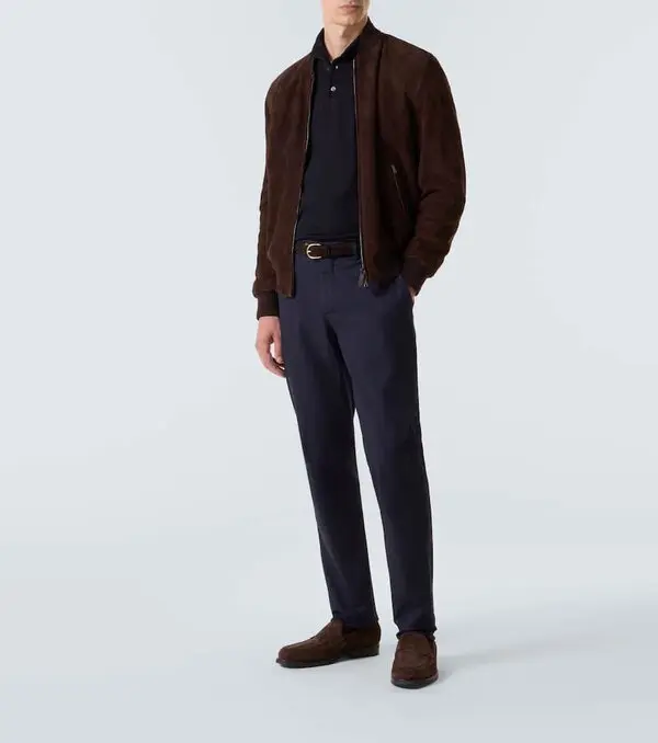 LARDINI Virgin Wool Polo Sweater - Blue