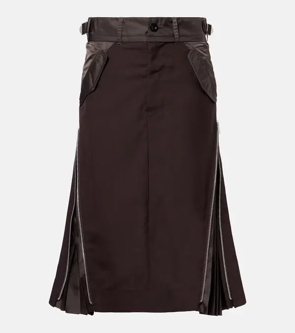 Sacai Pleated Midi Skirt