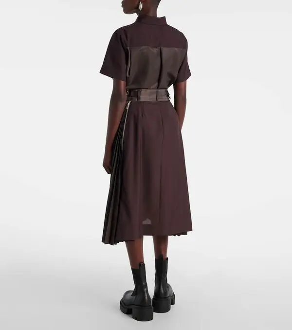 Sacai Pleated Midi Skirt