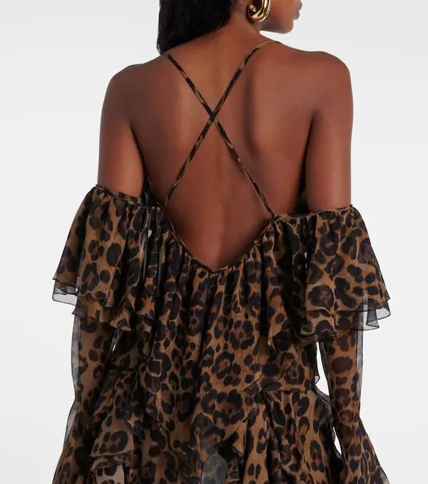 Blumarine Leopard-print Draped Top
