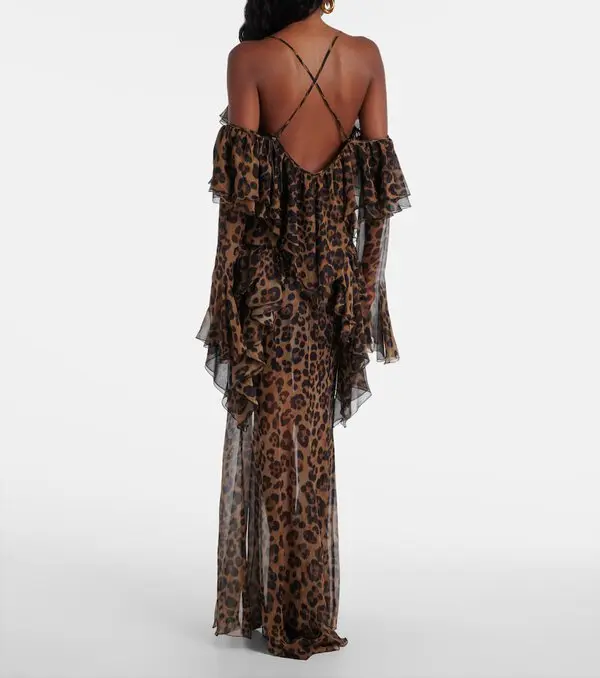Blumarine Leopard-print Draped Top