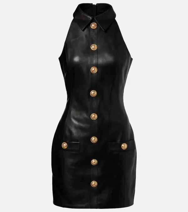 Balmain Leather Mini Dress