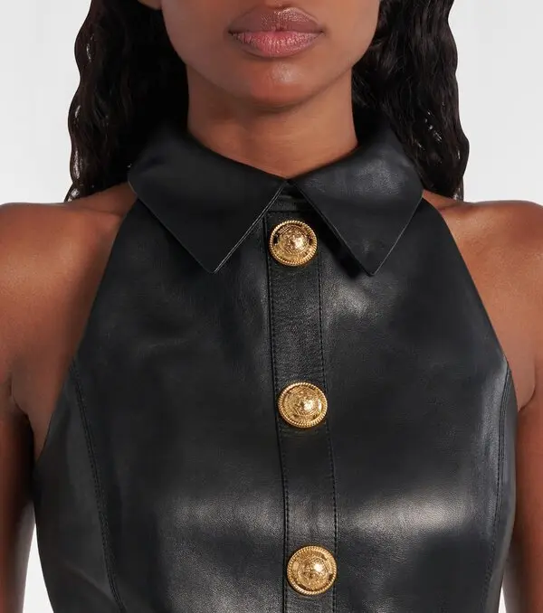 Balmain Leather Mini Dress
