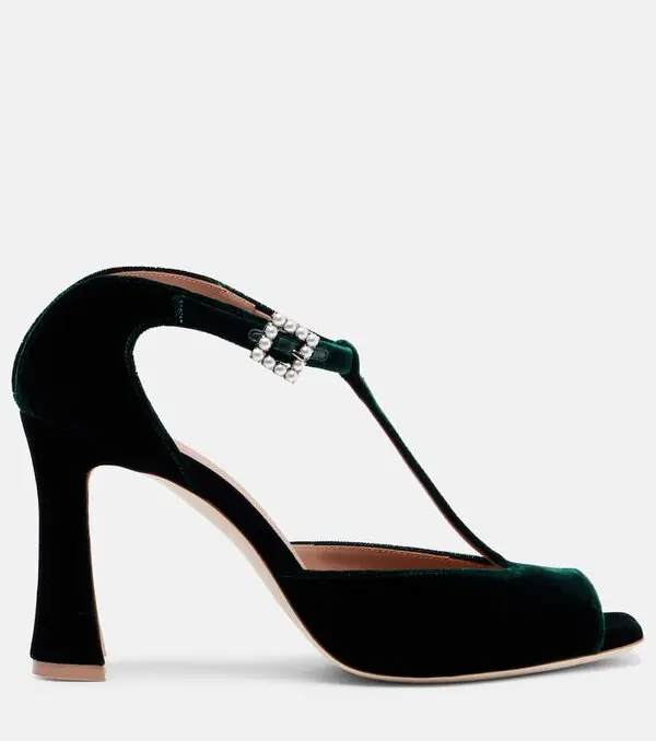MALONE SOULIERS Nomi 90 Velvet Sandals