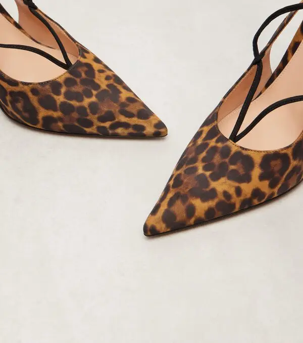 GIANVITO ROSSI 95 Leopard-print Slingback Pumps