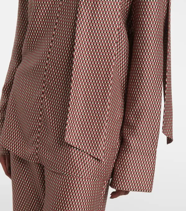 JOSEPH Scarf-detail Printed Silk Blouse
