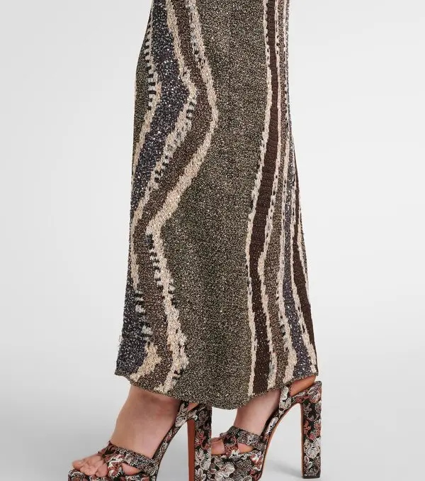 Missoni Sequined Open-back Lamé Gown