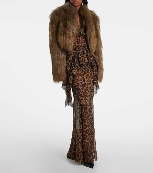 Blumarine Cropped Shearling Jacket