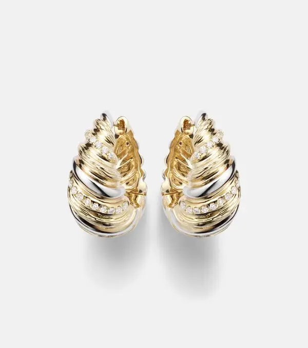 Yvonne Léon Berlingot Earrings With Diamonds - Gold