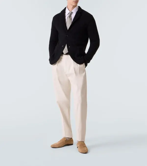 LARDINI Ribbed Cashmere Cardigan