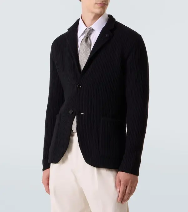 LARDINI Ribbed Cashmere Cardigan