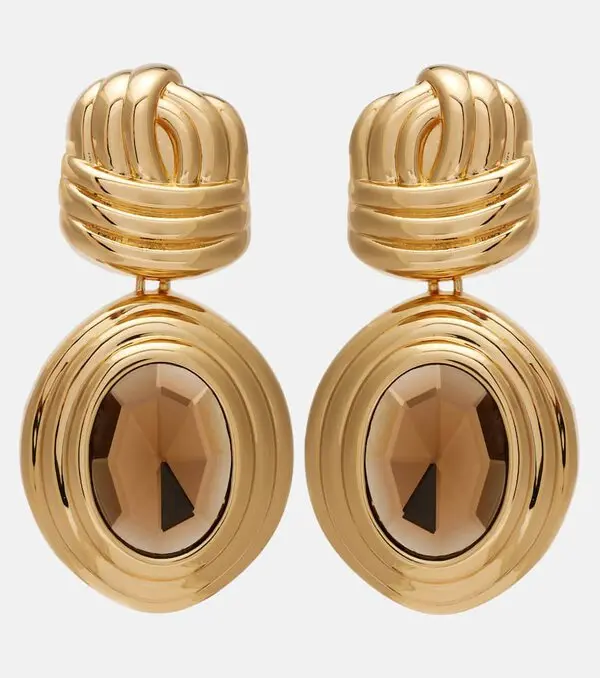 SELF-PORTRAIT Crystal-embellished Drop Earrings - Gold