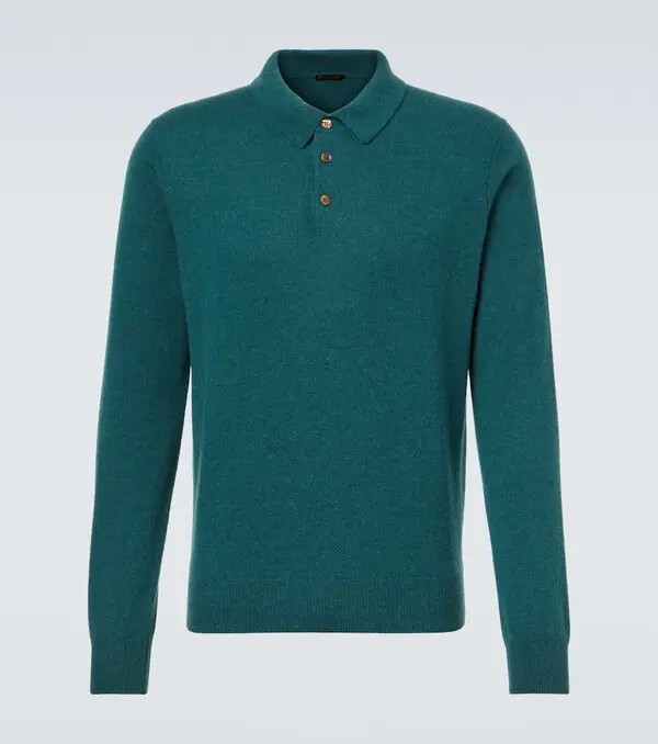 Rubinacci Cashmere Polo Sweater - Green