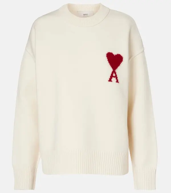Ami De Cœur Virgin Wool Sweater - White