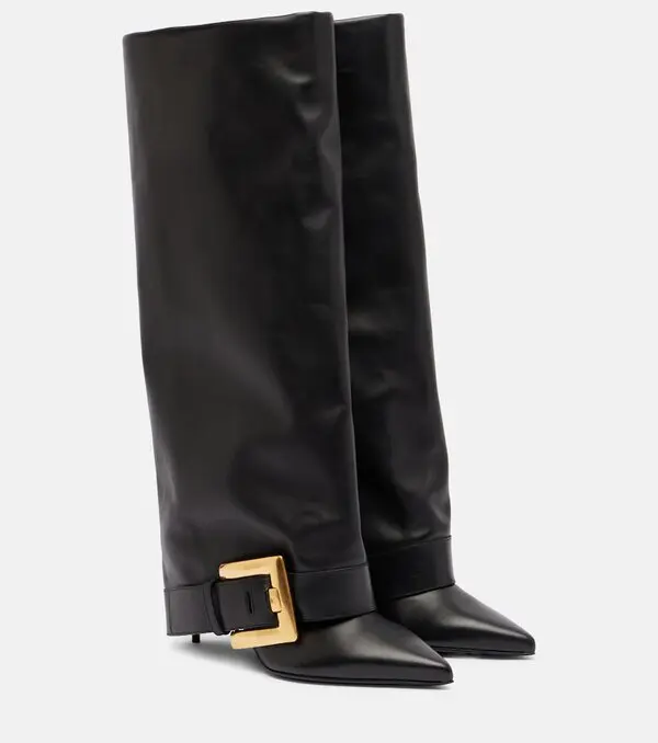 Balmain Anthem Leather Knee-high Boots - Black