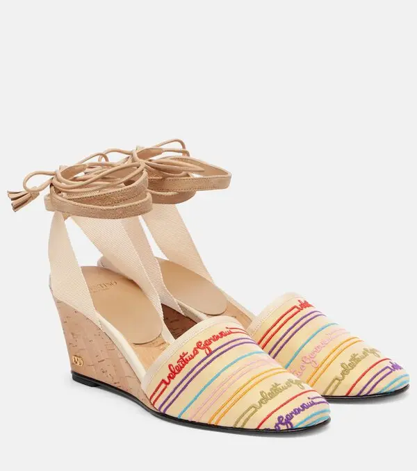 Valentino Garavani La Cruisette 75 Espadrille Wedges - Multicoloured