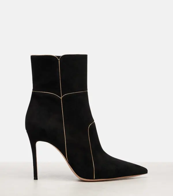 GIANVITO ROSSI 95 Suede Ankle Boots - Black