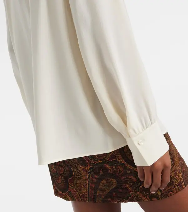 Chloé Lace-trimmed Silk Blouse - White