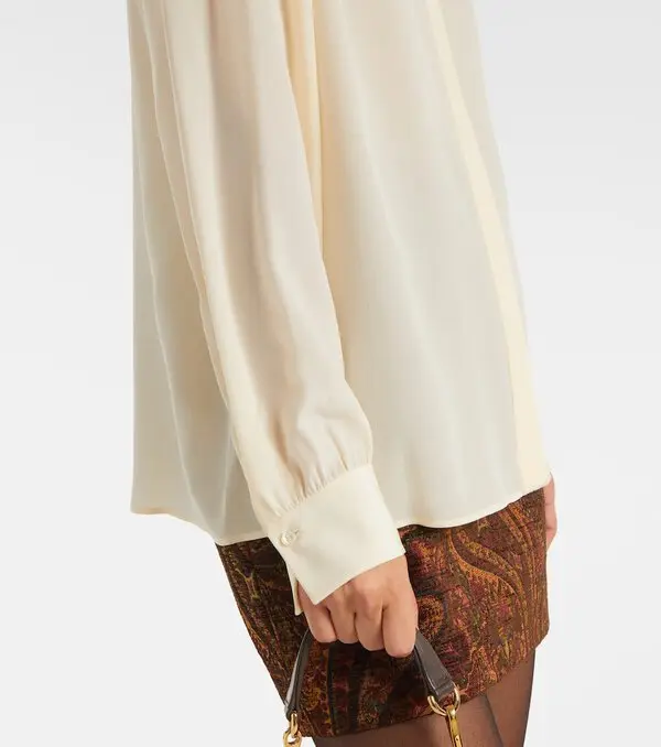 Chloé Lace-trimmed Silk Blouse - White