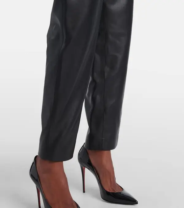 Balmain High-rise Tapered Trousers - Black