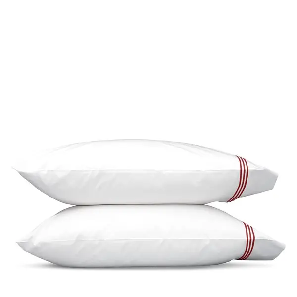 MATOUK Bel Tempo King Pillowcase, Pair - Red