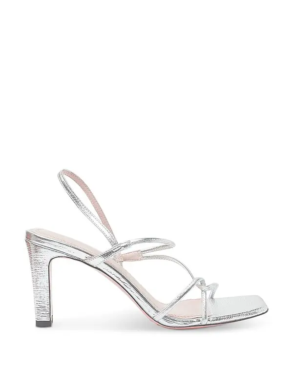 Sandro Strappy High Heel Sandals - Silver