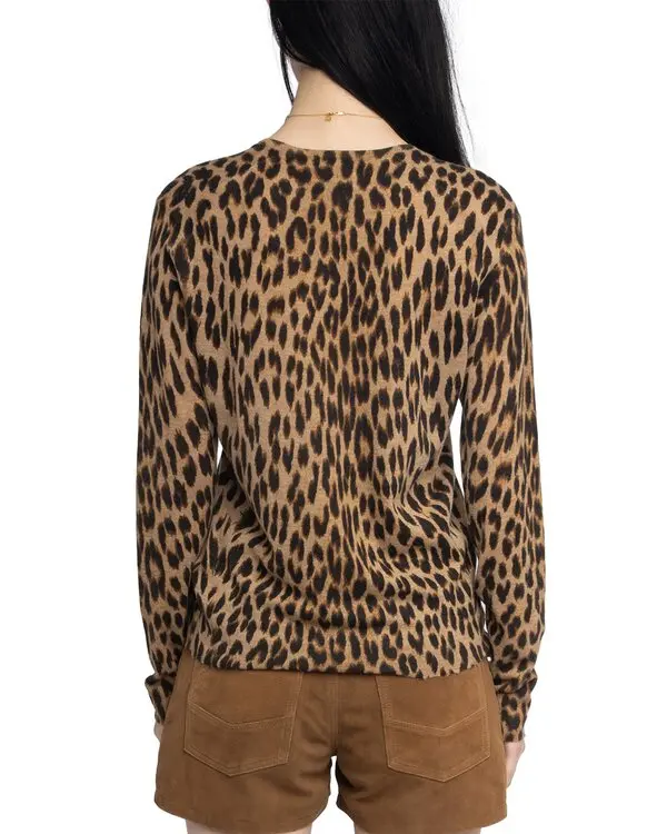 Zadig&Voltaire Rivy Cp Leopard Print Cashmere Sweater - Daim