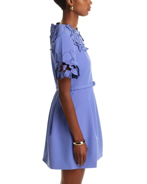 Leo Lin Aurelie Applique Mini Dress - Moonlight - 60% Off | Editorialist