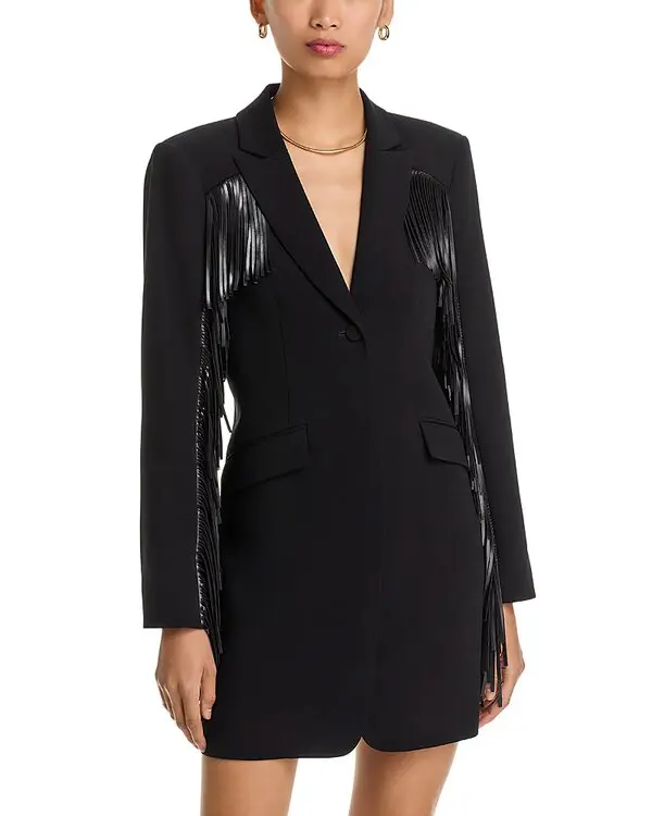 Cinq À Sept Joelette Fringe Trim Dress - Black