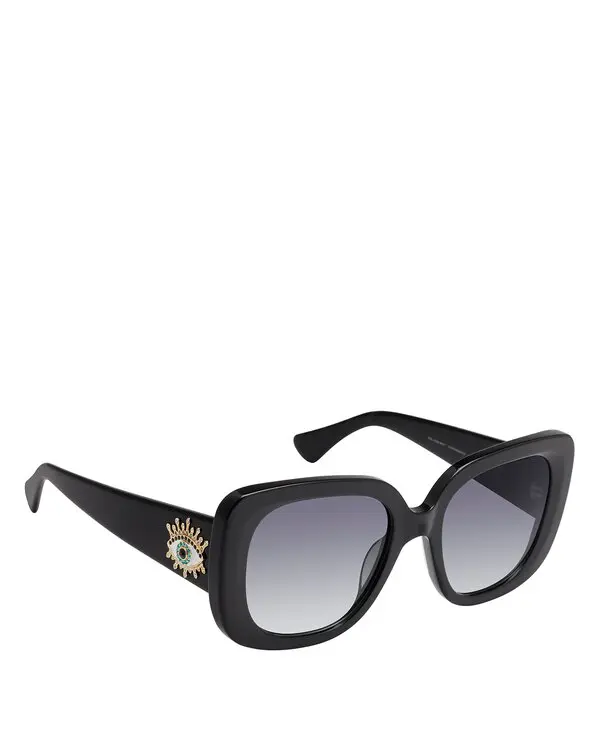 Kurt Geiger Butterfly Sunglasses, 53mm - Solid Black