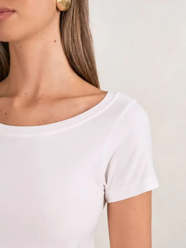 Good American Stretch-modal T-shirt - Cream